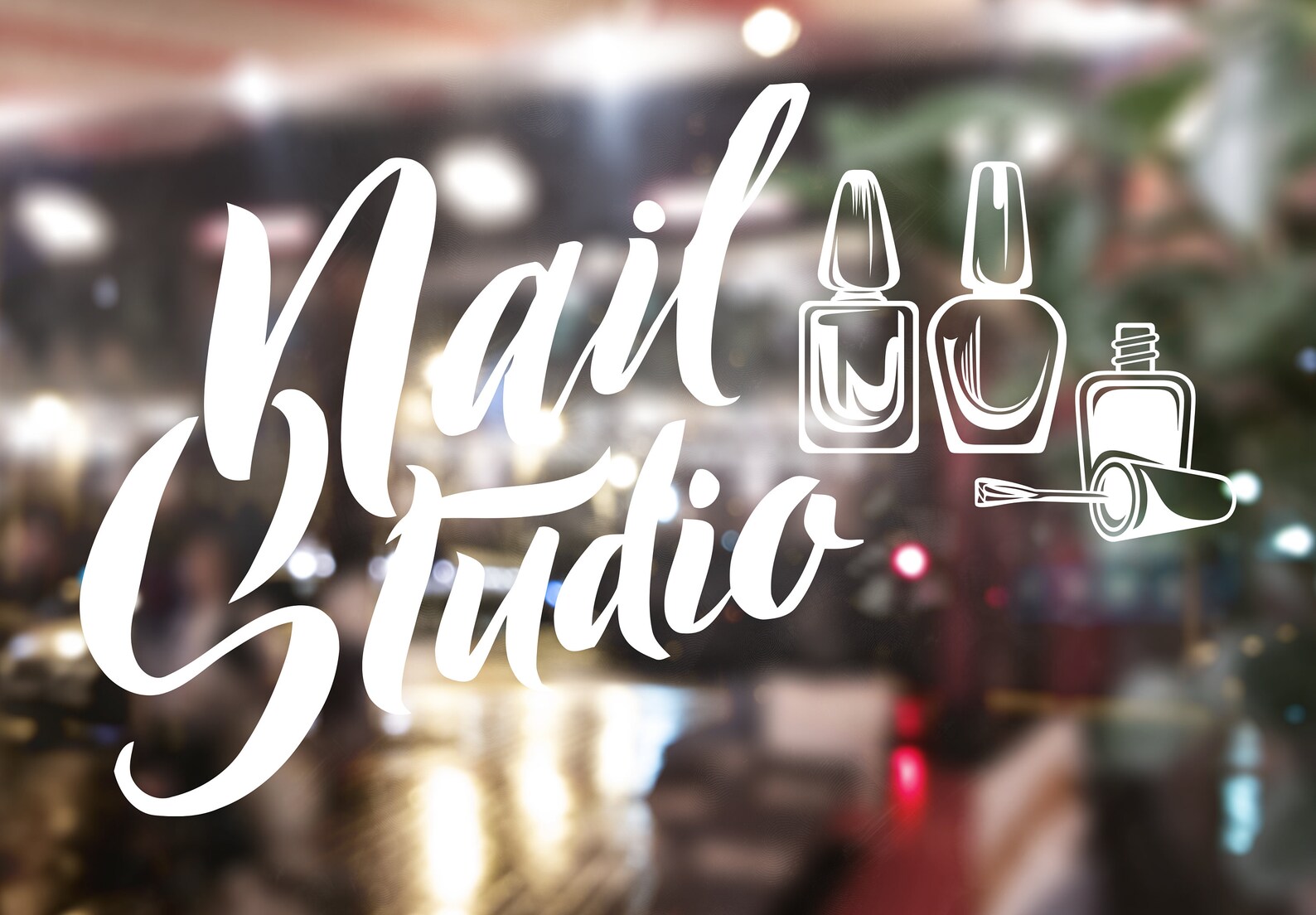 Nail Salon Wall Decal Manicure Pedicure Window Sticker Nail | Etsy