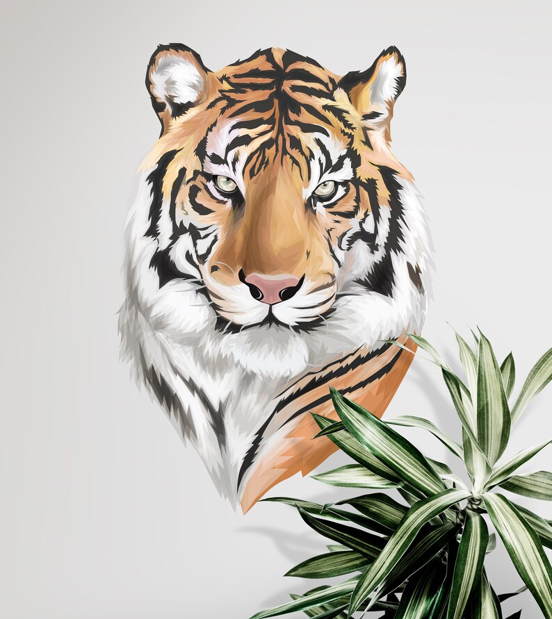 Tiger Wall Decal Tiger Wall Sticker Tiger Wall Decor TGC14 - Etsy