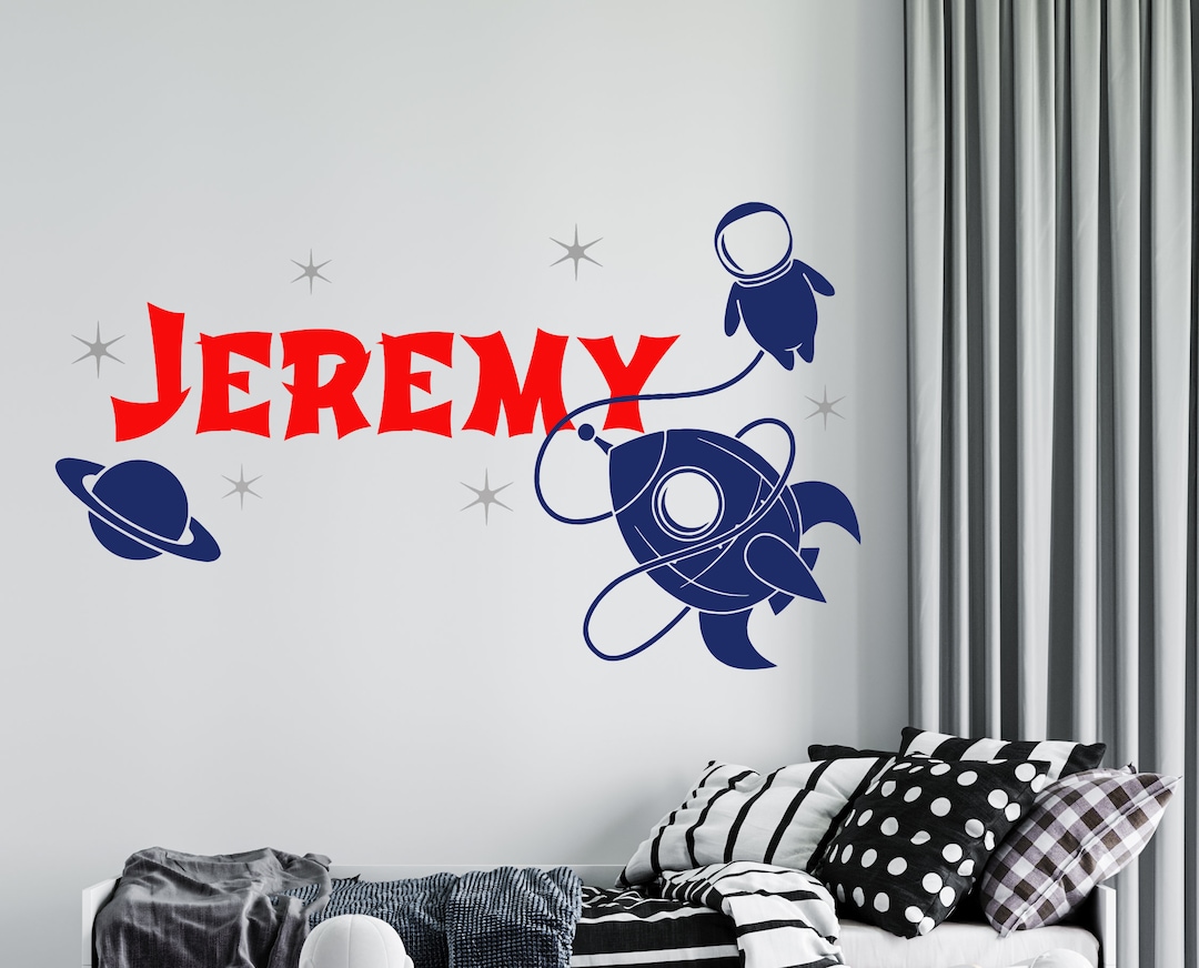 Personalized Name Wall Decal | Space Wall Decal | Custom Name Wall ...