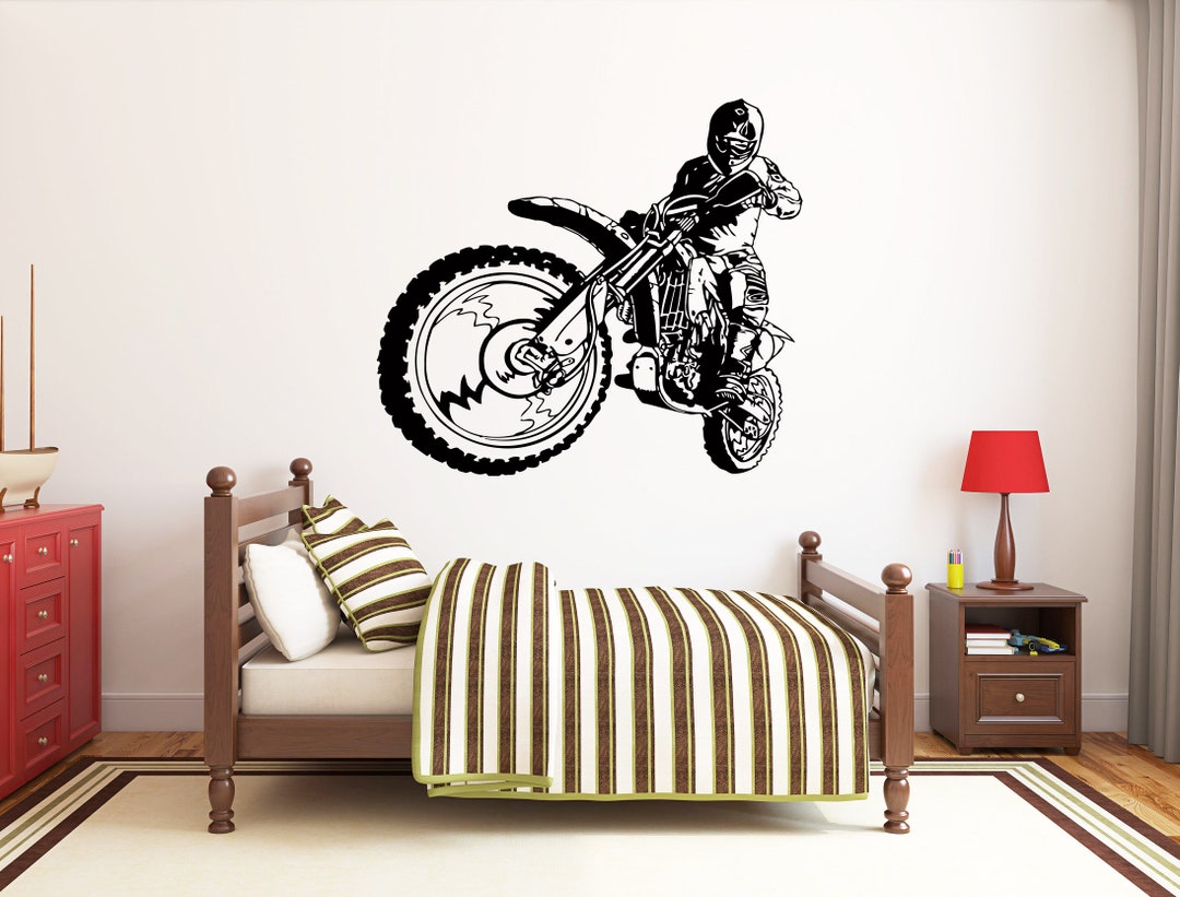 Motocross Wall Decal Motorcycle Wall Sticker Dirt Bike Wall Decor 1598b ...