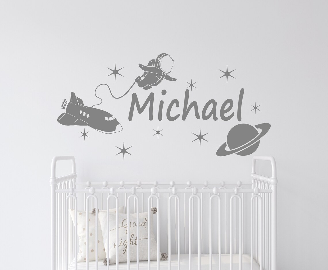 Personalized Name Wall Decal Space Wall Decal Custom Name - Etsy