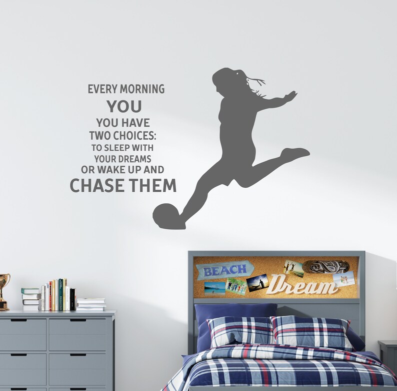 Girl Soccer Wall Decal Soccer Player Wall Sticker Soccer - Etsy