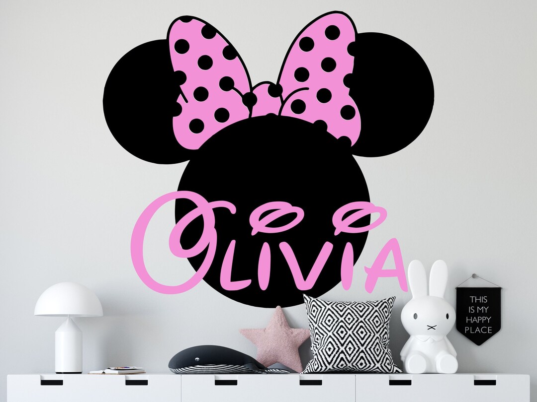 Personalized Name Wall Decal | Minnie Mouse Wall Decal | Custom Name ...