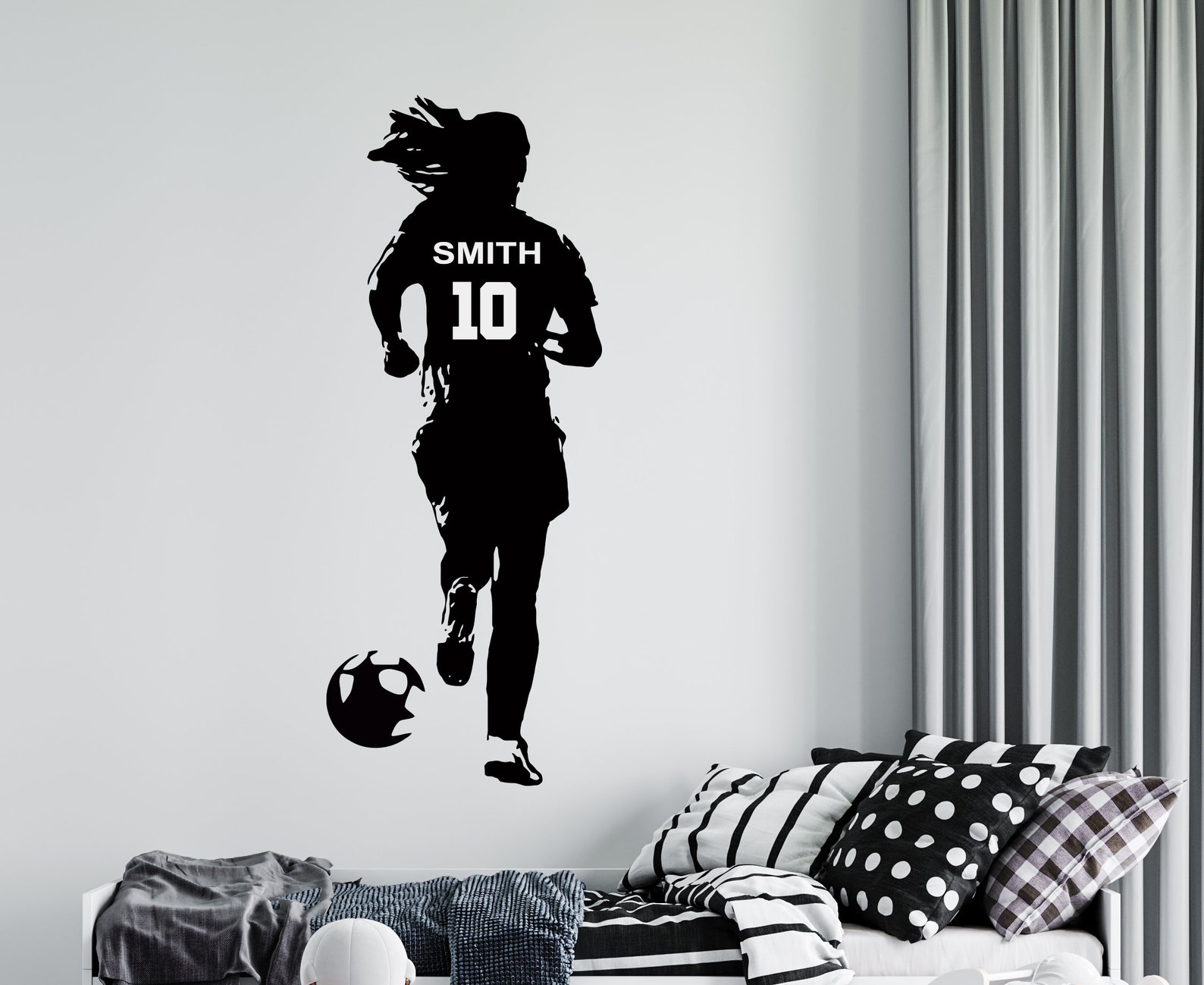 Personalized Name Girl Soccer Wall Decal Soccer Player Wall - Etsy