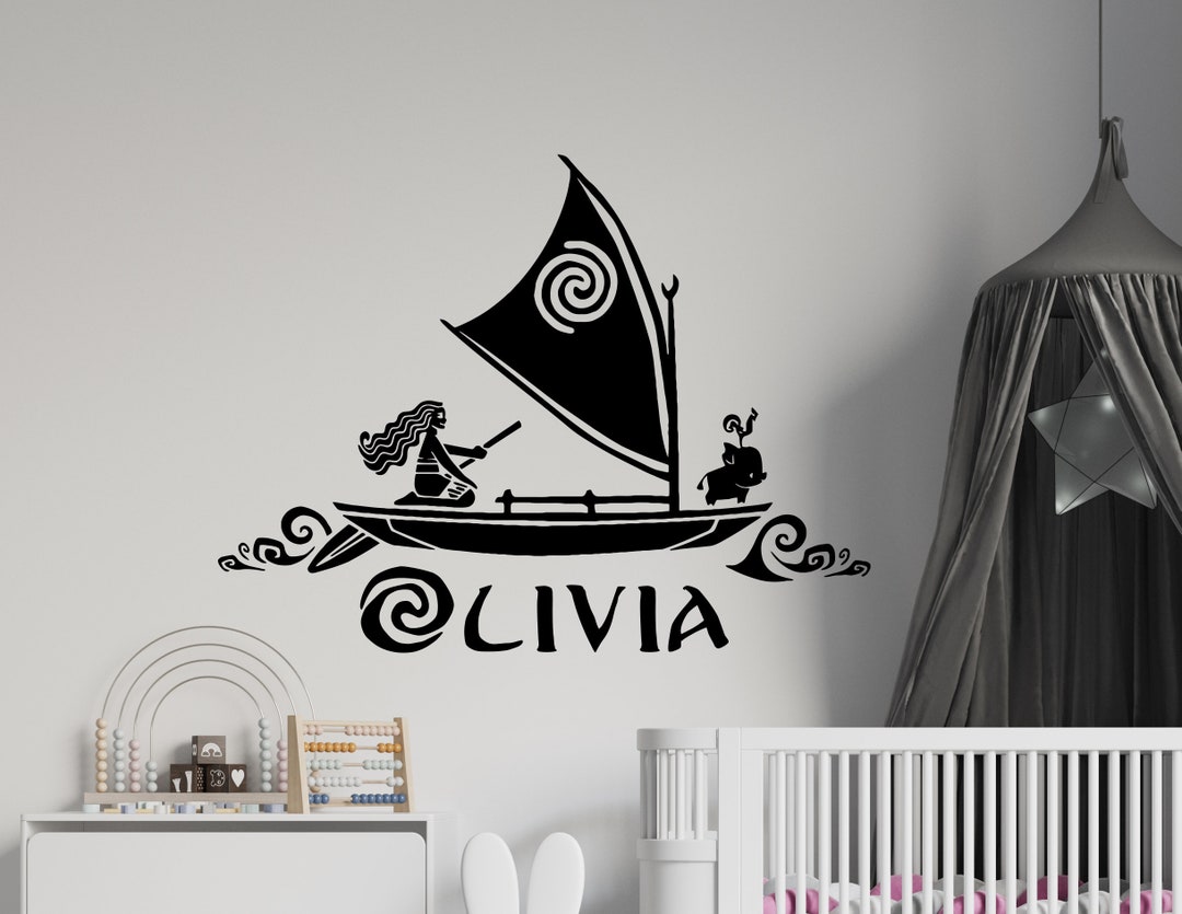 Personalized Name Princess Moana Wall Decal | Moana Wall Decor ...