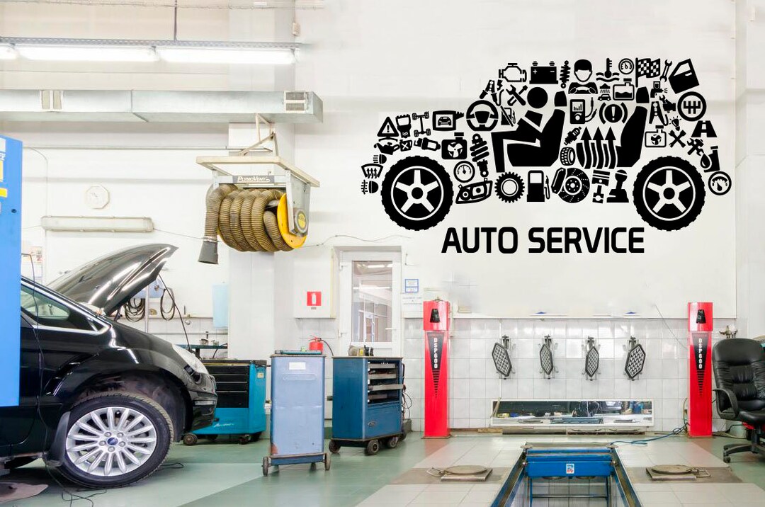 Auto Service, Tires, Repair, Car Washing,car,wall Decal, Window Sticker ...