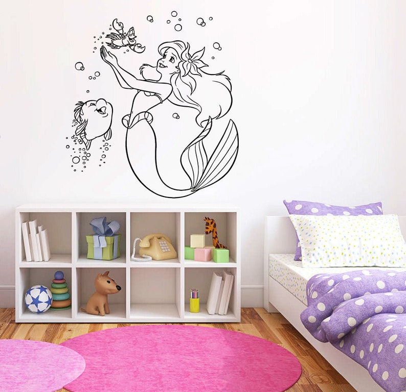 Calcomanía de la princesa Ariel Wall Decoración de la pared de la ...