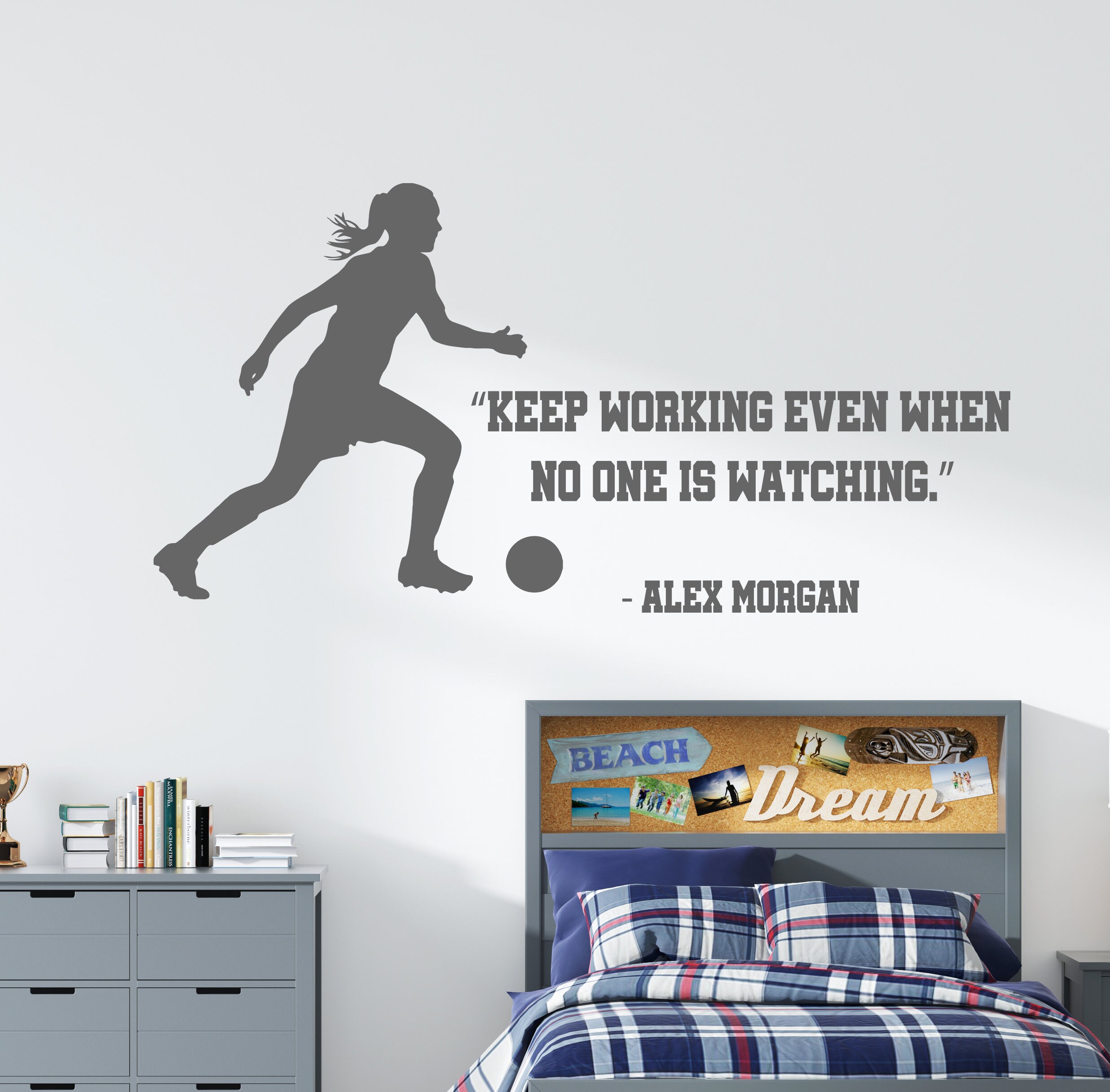 Girl Soccer Player Wall Decal: Removable Vinyl Sticker Sc33 - Etsy