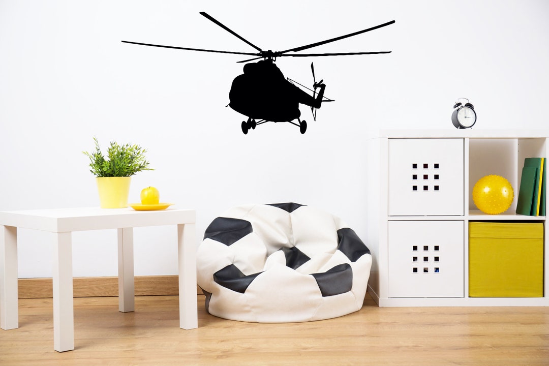 Helicopter Wall Decal | Helicopter Wall Sticker | Helicopter Wall Decor ...