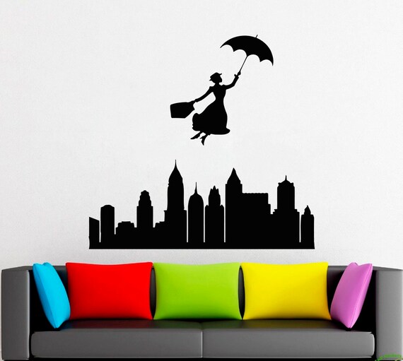 Mary Poppins Umbrella Nanny Wall Decal Window Sticker Design | Etsy