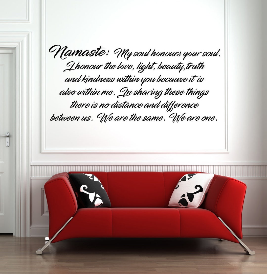 Namaste Om Quote Wall Decal | Namaste Wall Sticker | Namaste Wall Decor ...