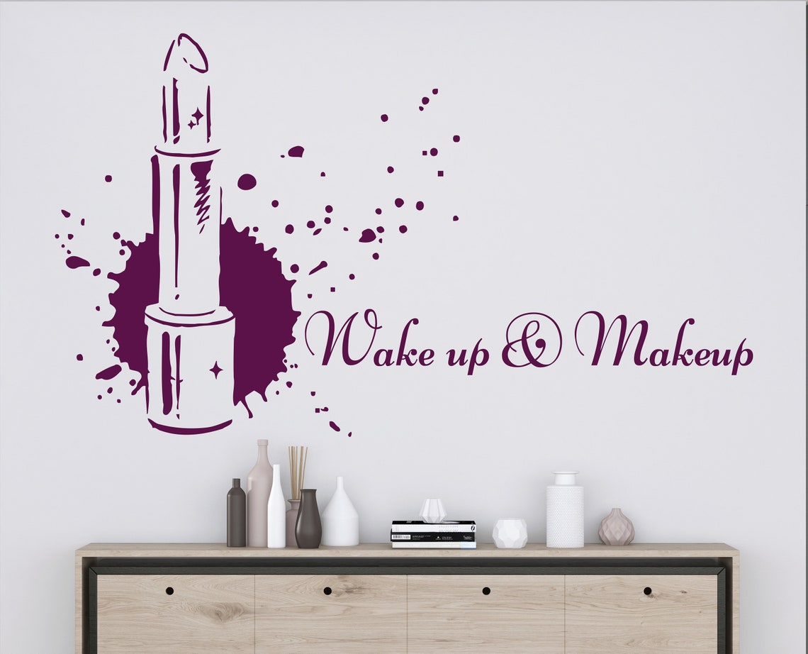 Makeup Wall Decal Makeup Artist Wall Sticker Cosmetics - Etsy