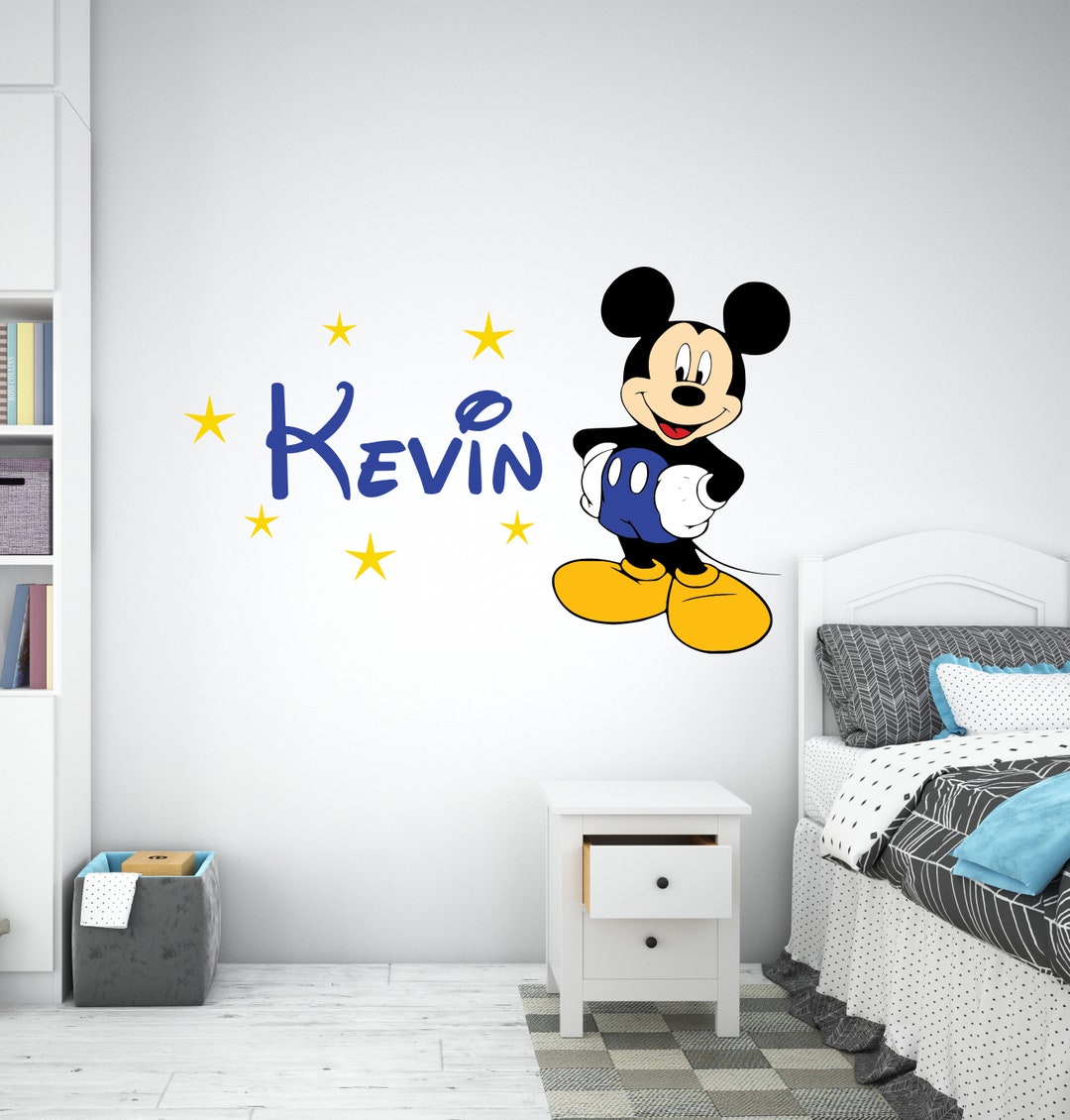 Personalized Name Wall Decal | Mickey Mouse Wall Decal | Custom Name ...