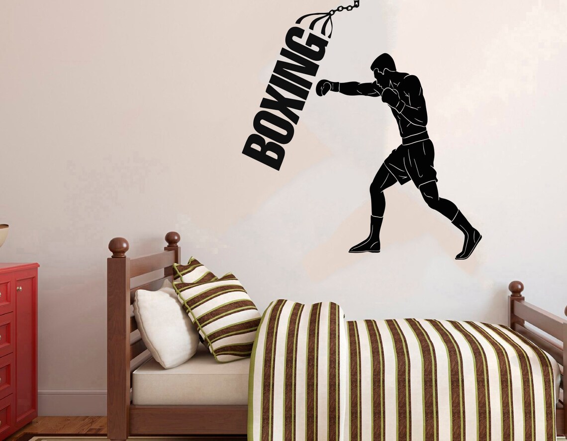 Boxing Wall Decal Boxer Wall Sticker Boxing Wall Decor | Etsy