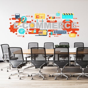 E - Commerce Office Wall Decal Teamwork Quote Wall Sticker Office Decor ...