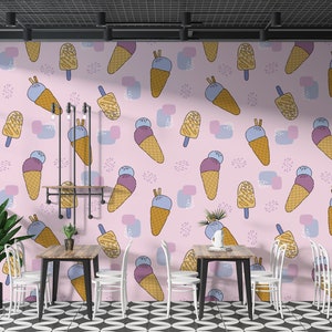 Ice Cream Wall Graphics Peel and Stick Wallpaper Ice Cream Cafe ...