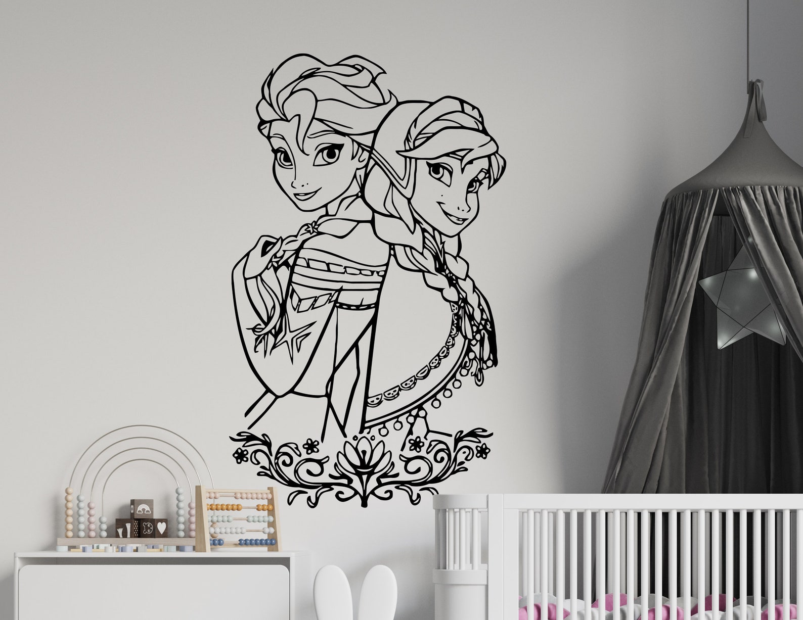 Princess Elsa and Anna Wall Decal Frozen Wall Decor | Etsy
