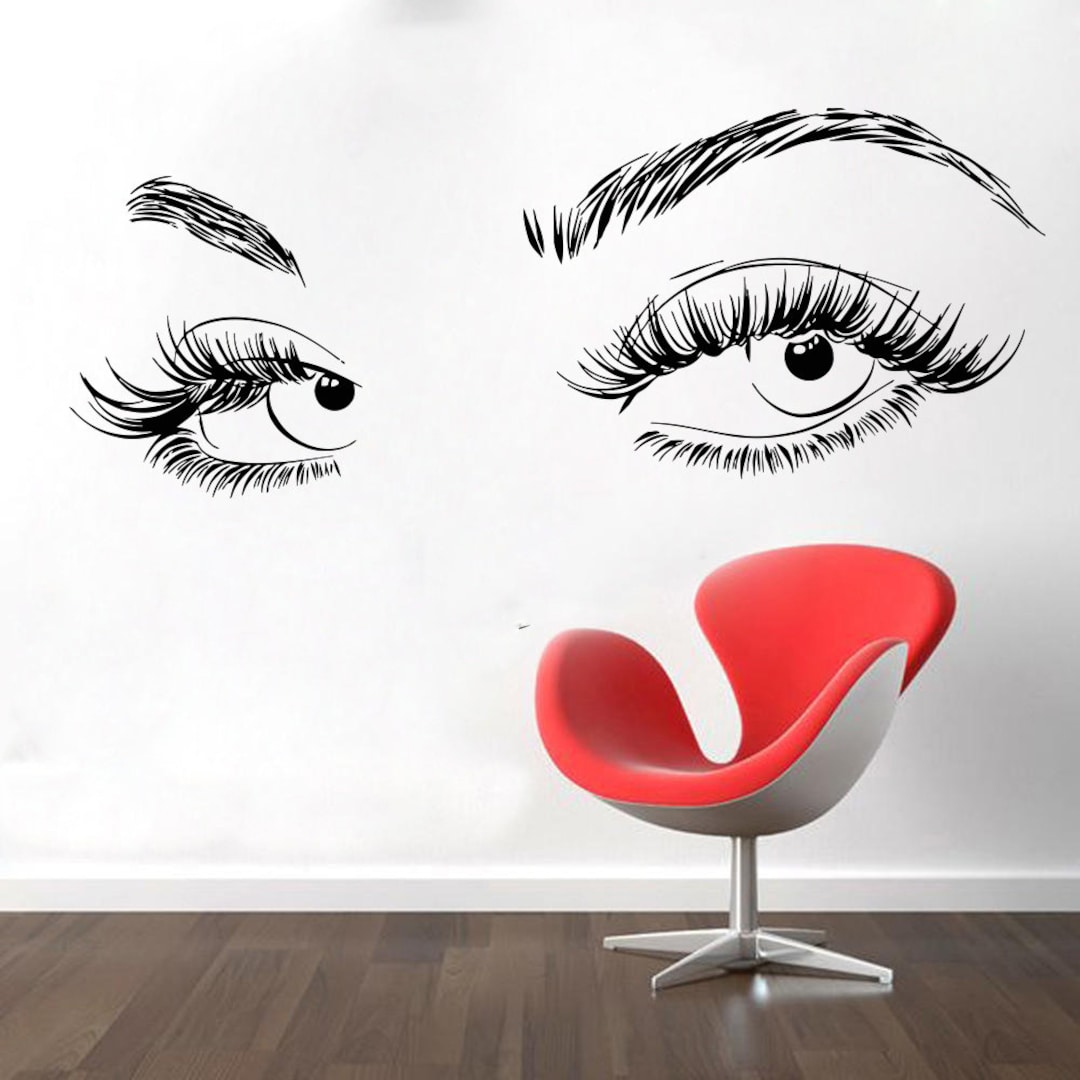 Eyelash Decals Eyelashes Wall Decal Window Sticker Beauty Salon Woman ...