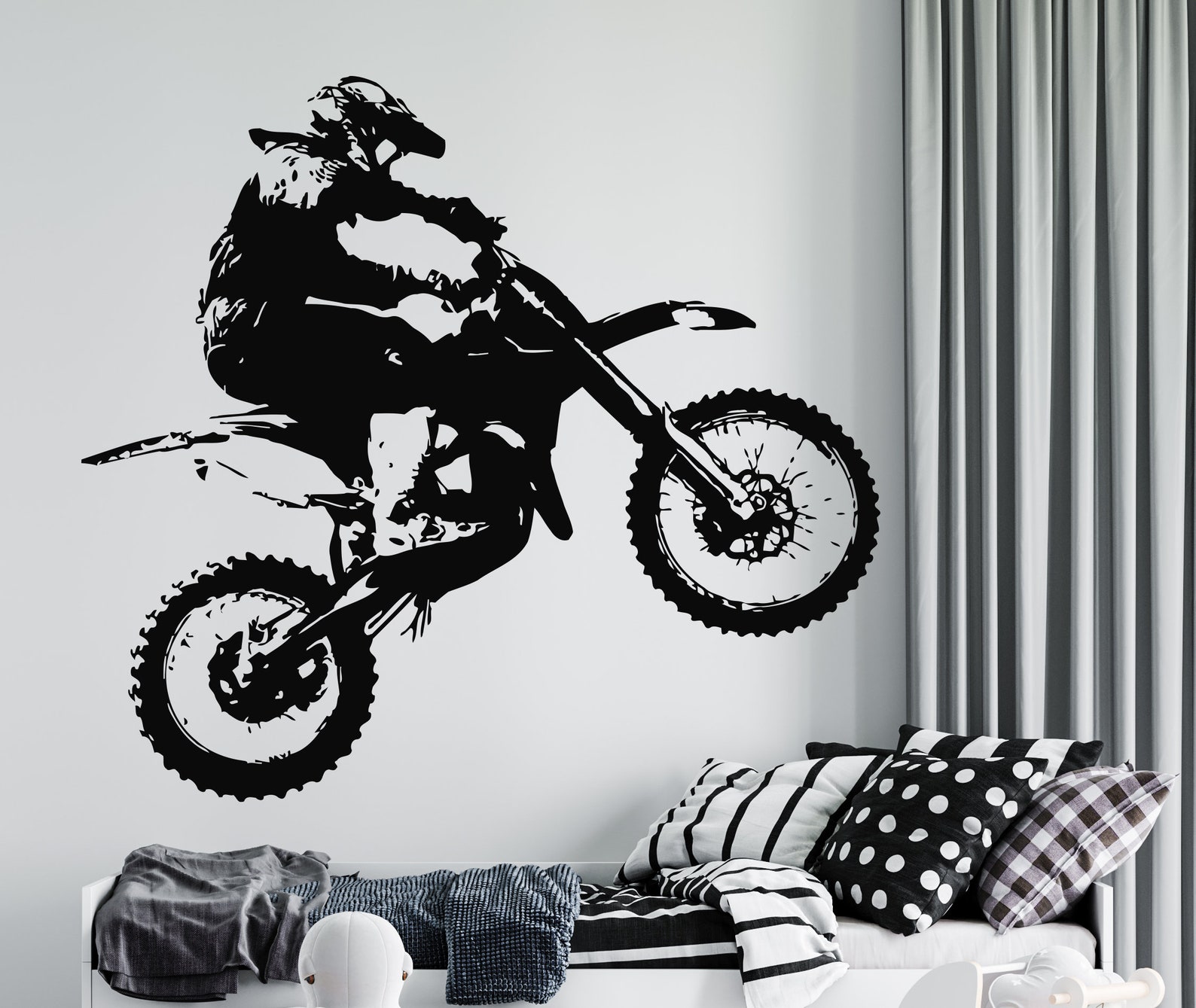 Motocross Wall Decal Motorcycle Wall Sticker Dirt Bike Wall - Etsy