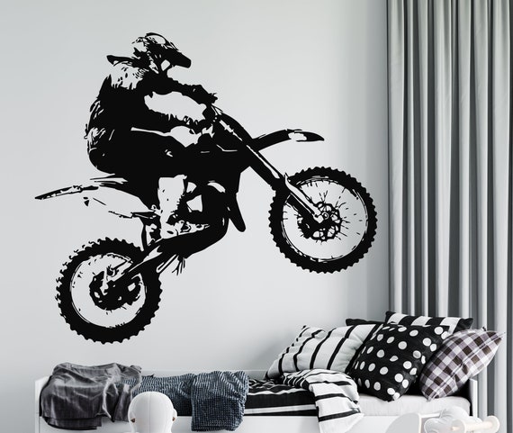 Motocross Wall Decal Motorcycle Wall Sticker Dirt Bike Wall - Etsy