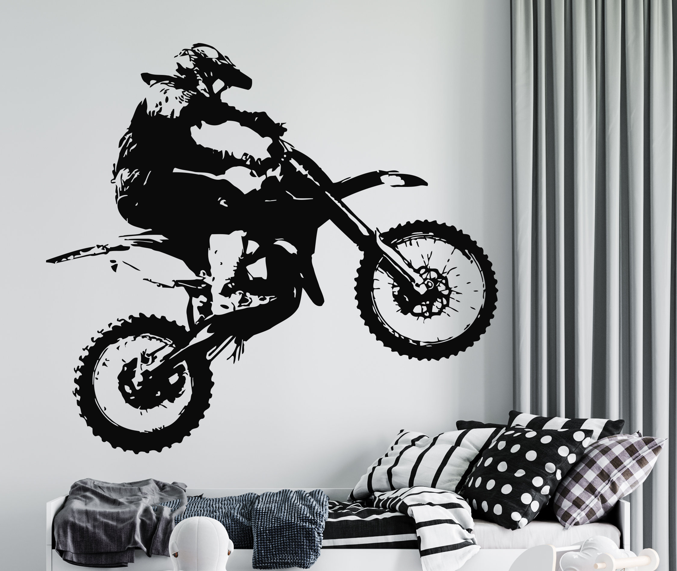 Motocross Wall Decal Motorcycle Wall Sticker Dirt Bike Wall - Etsy
