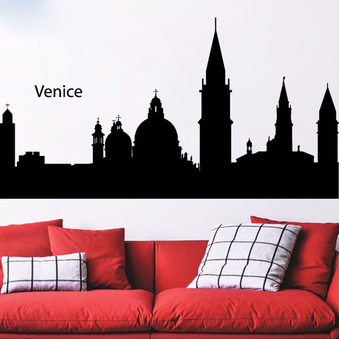 Venice Skyline Wall Decal: City Silhouette Vinyl Sticker T713 - Etsy