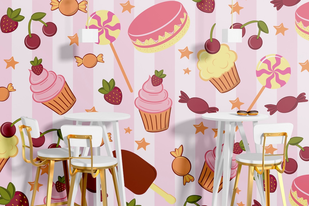 Sweets Wall Graphics Desserts Cookies Cupcakes Donut Croissant Cake ...