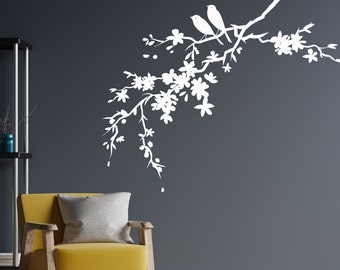Tree Branch and Birds Vinyl Decal Removable Vinyl Wall - Etsy