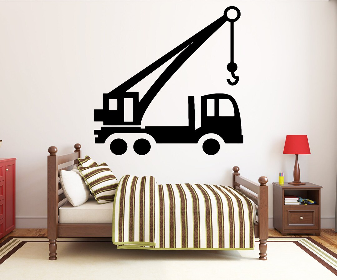 Construction Crane Wall Decal | Heavy Construction Wall Sticker | Crane ...