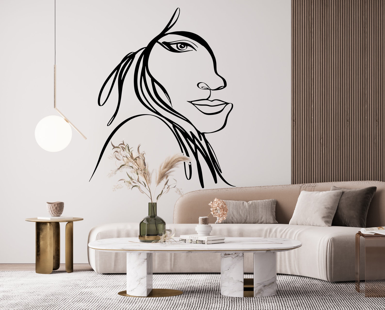 Line Art Woman Face Decal Beauty Salon Wall Decor Spa Salon - Etsy