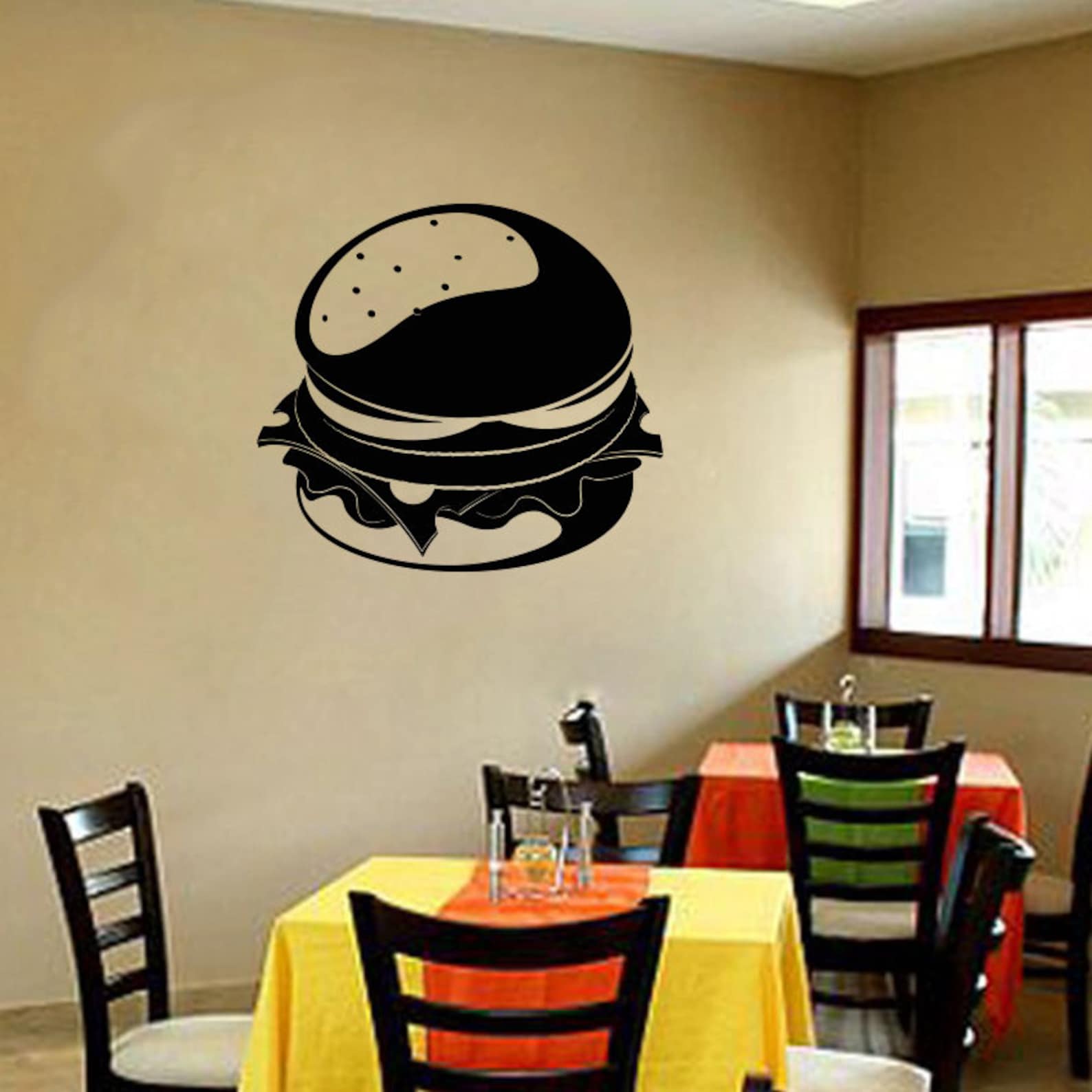 Burger Wall Decal Burger Wall Sticker Burgers Window Decal - Etsy UK