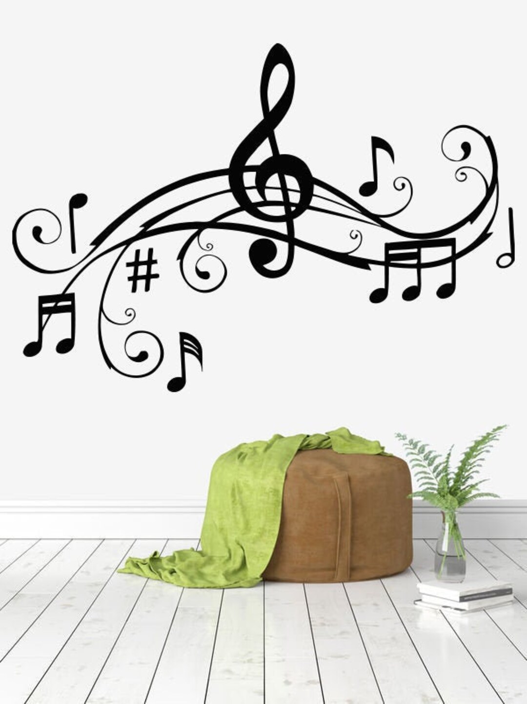 Music Notes Wall Decal Music Wall Decor Music Instrument Wall Decal ...