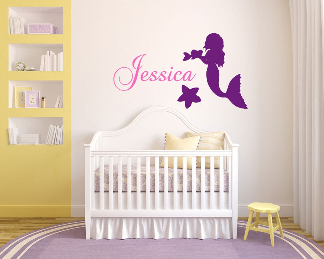 Personalized Name Wall Decal | Mermaid Wall Decal | Custom Name Wall ...