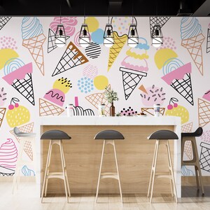 Ice Cream Wall Graphics Peel and Stick Wallpaper Ice Cream Cafe ...