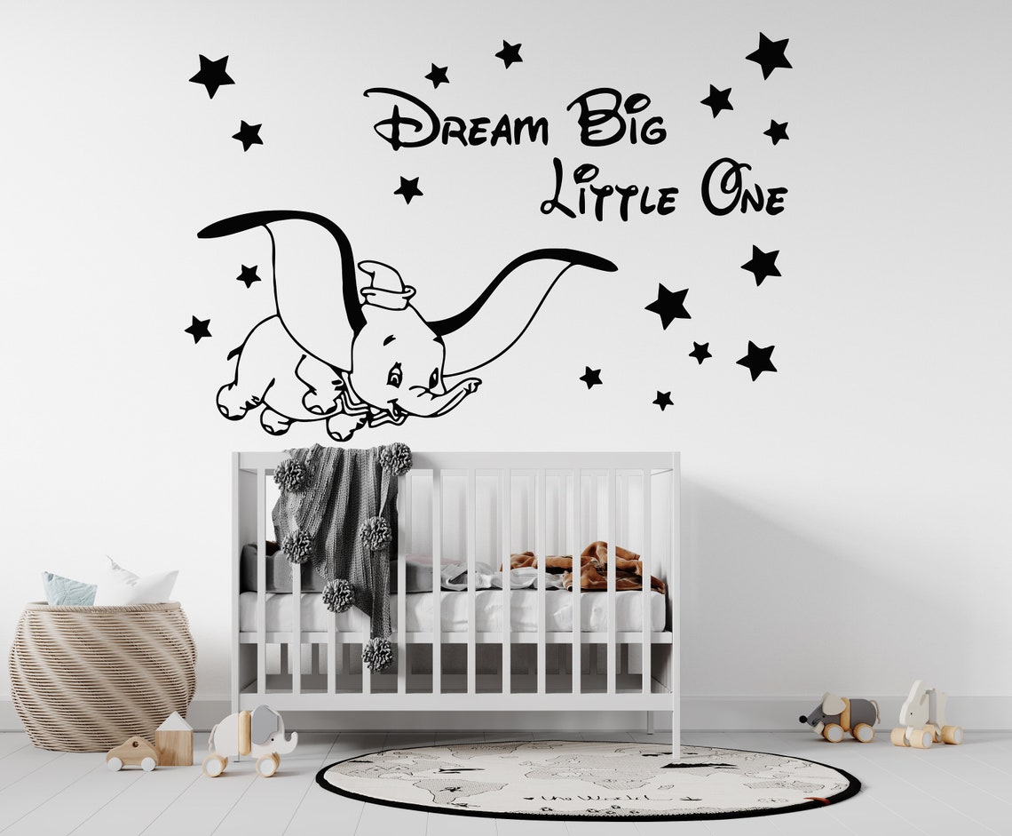 Dumbo Elephant Wall Decal Dumbo Wall Sticker Nursery Wall | Etsy
