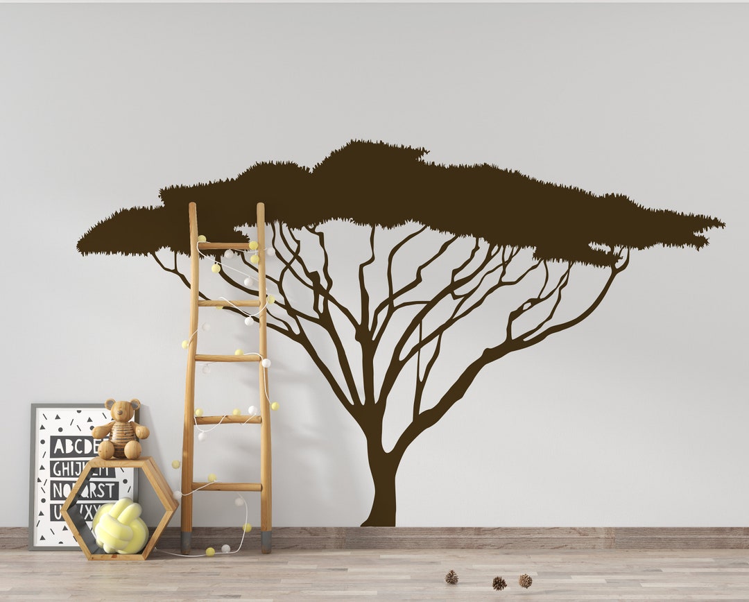 African Savanna Tree Wall Decal Safari Nature Wall Decor Africa Wall ...