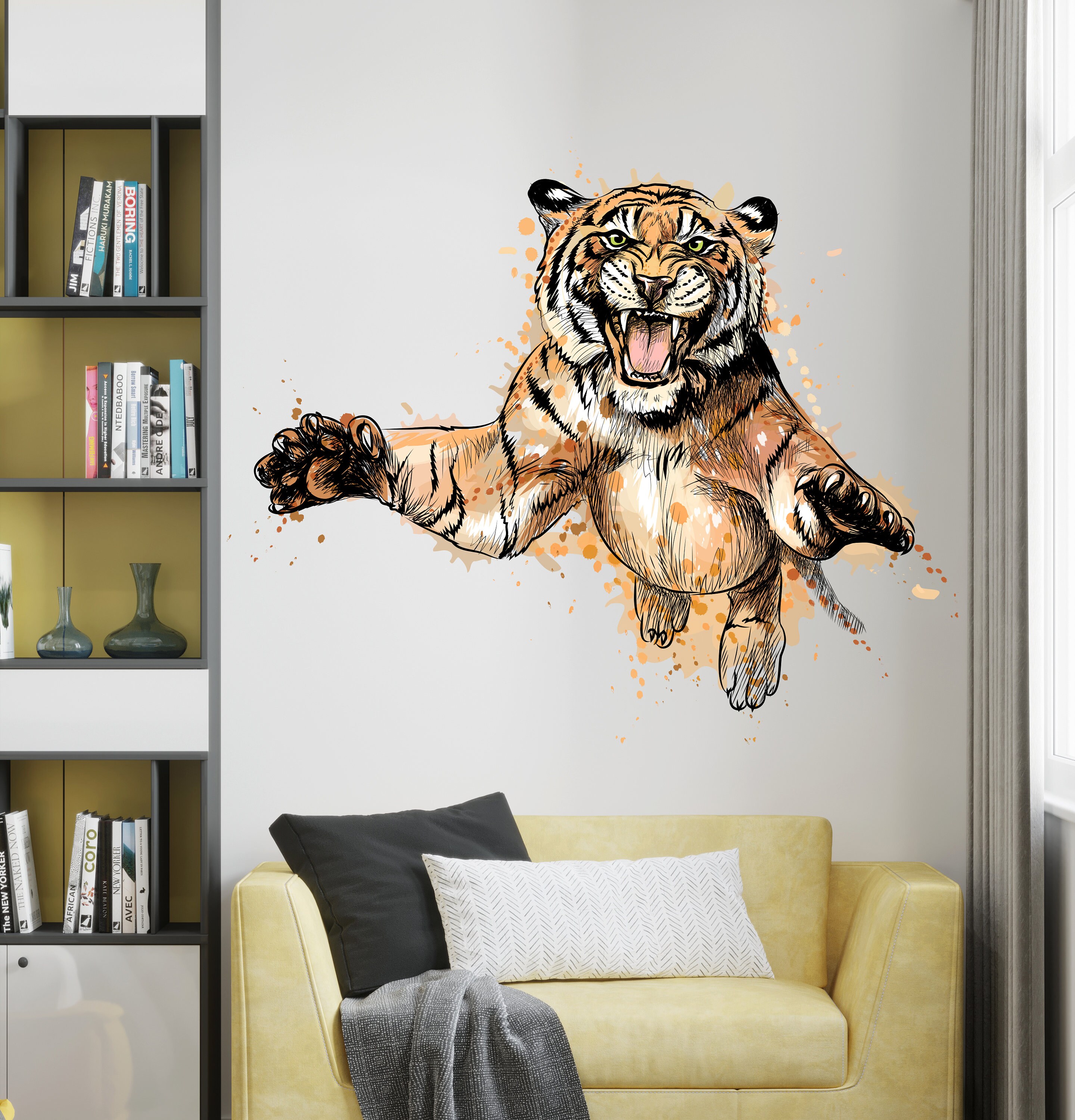 Tiger Wall Decal Tiger Wall Sticker Tiger Wall Decor TGC3 - Etsy