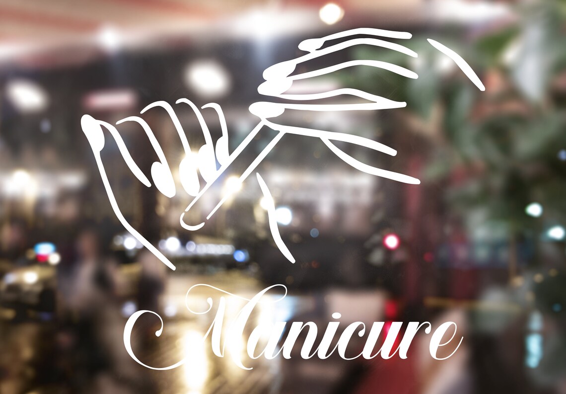 Nail Salon Wall Decal Manicure Pedicure Window Sticker Nail | Etsy