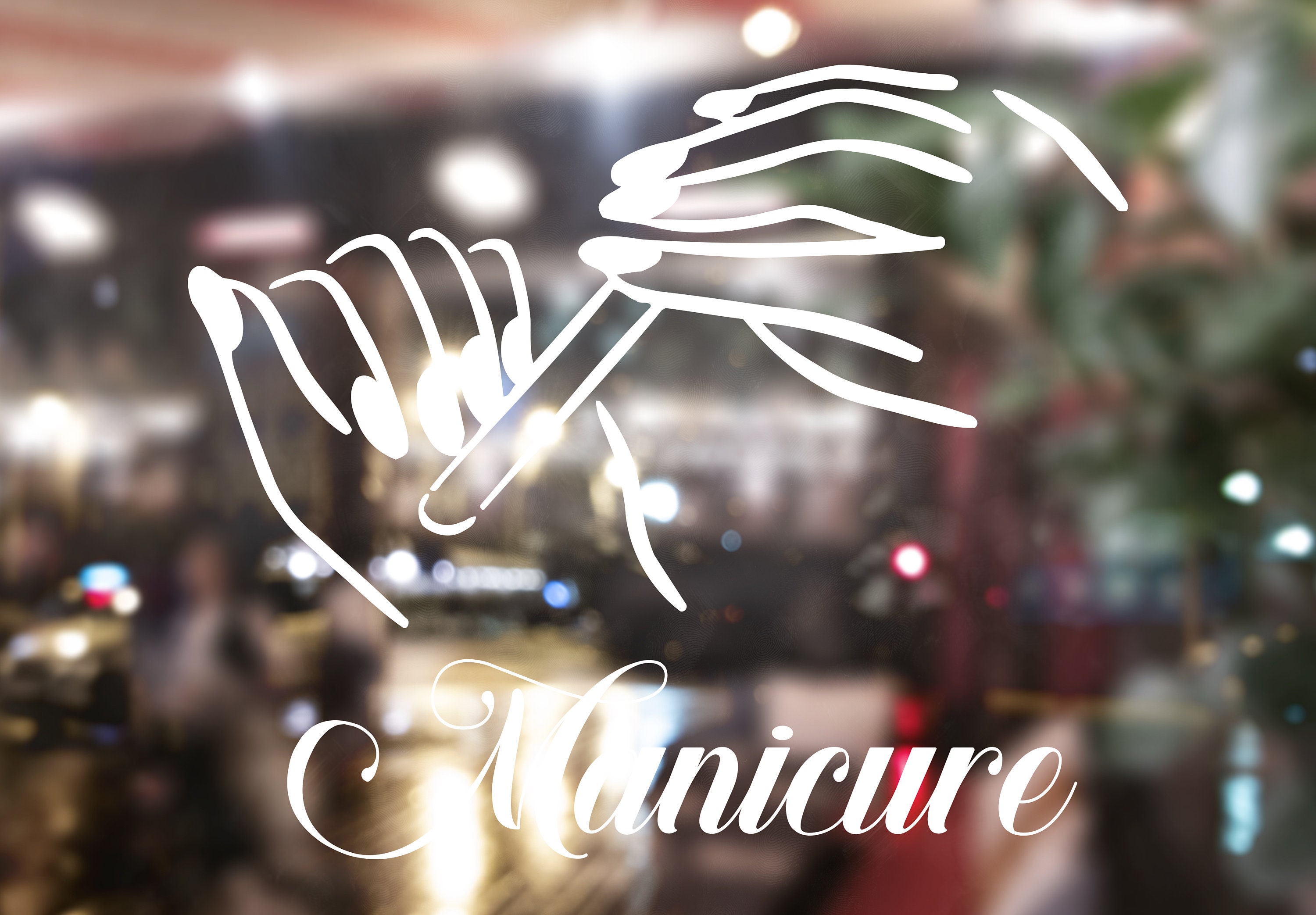 Nail Salon Wall Decal Manicure Pedicure Window Sticker Nail | Etsy