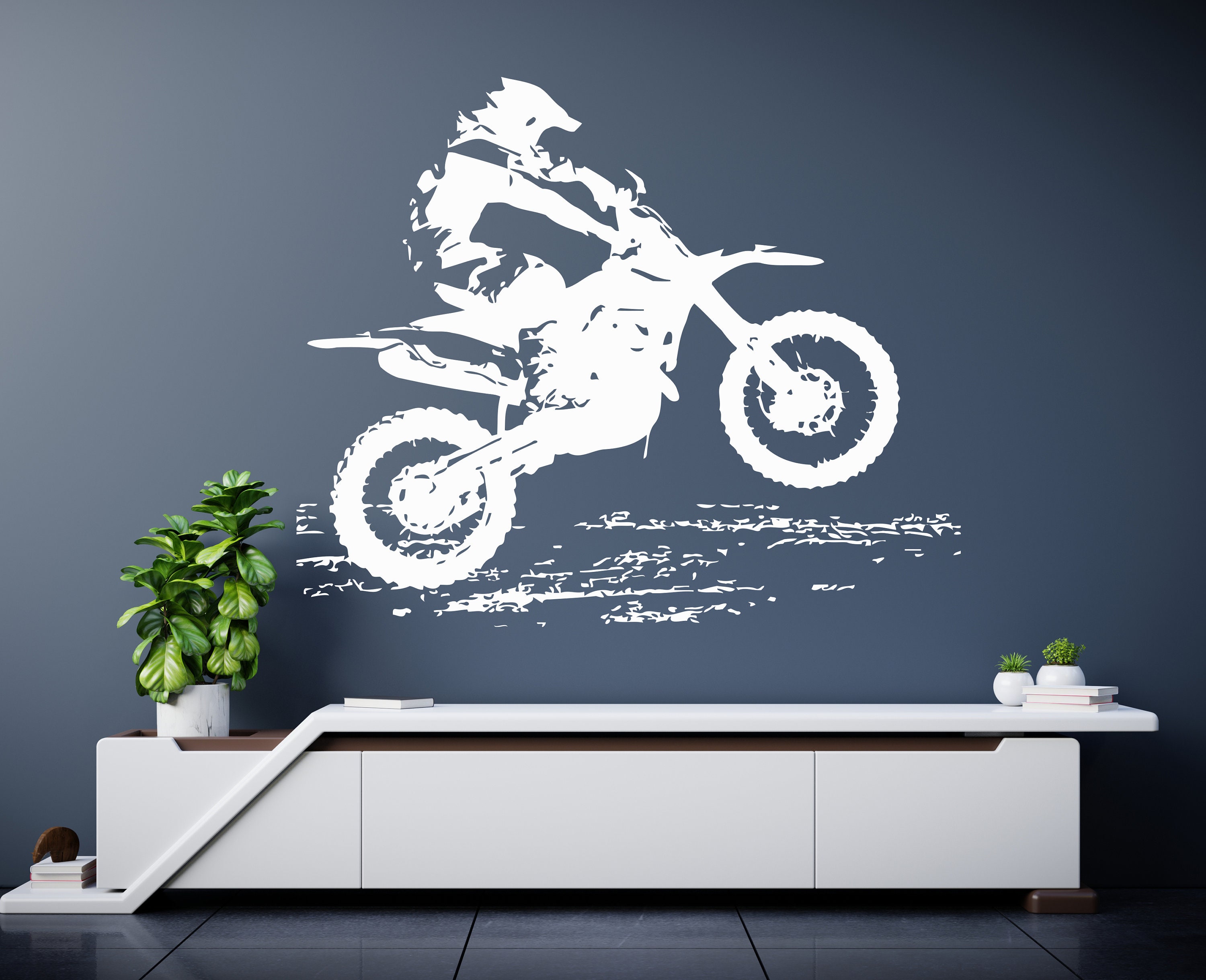 Motocross Wall Decal Motorcycle Wall Sticker Dirt Bike Wall - Etsy