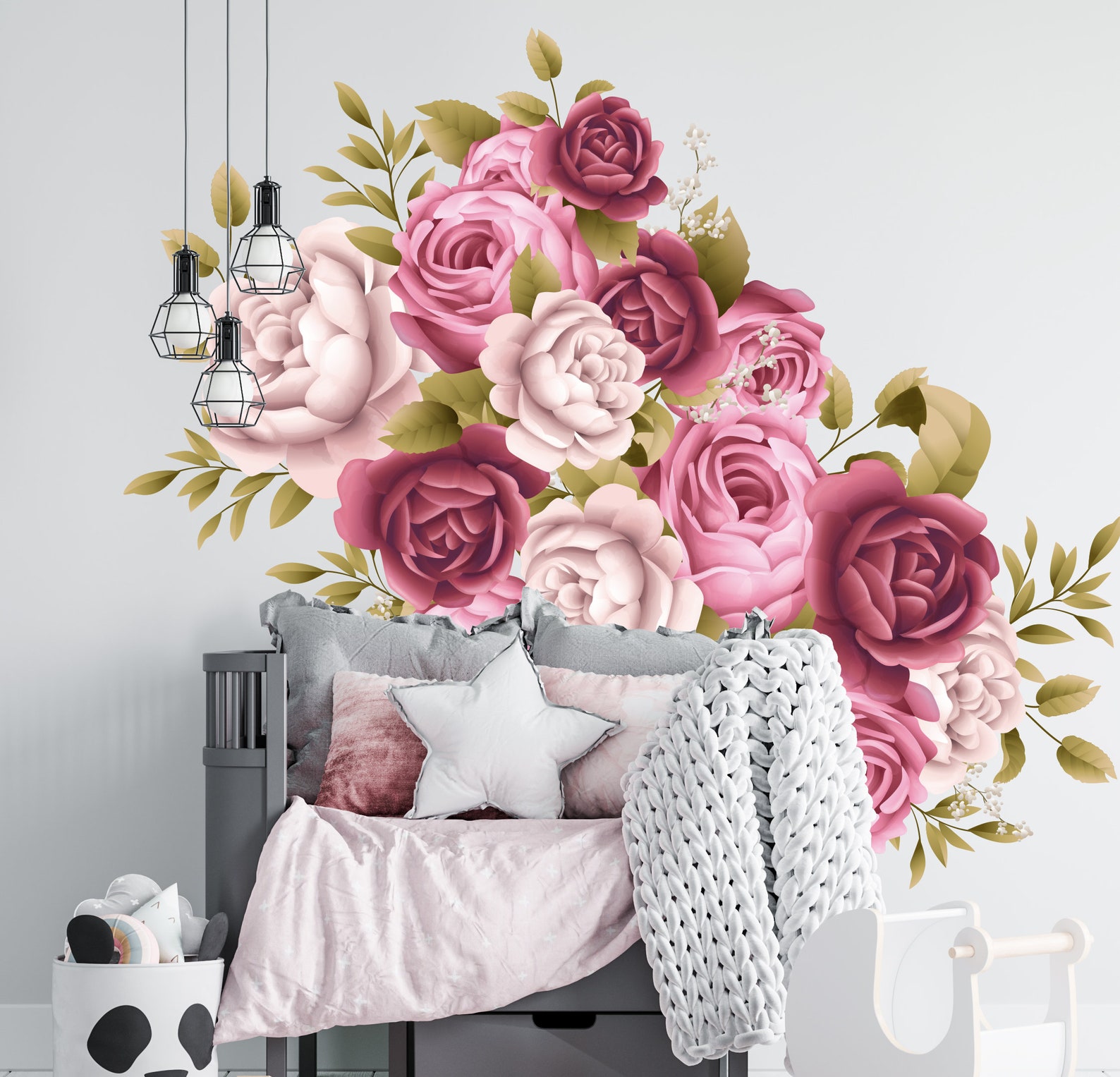 Flowers Wall Decal Floral Wall Decor for Nursery Room - Etsy