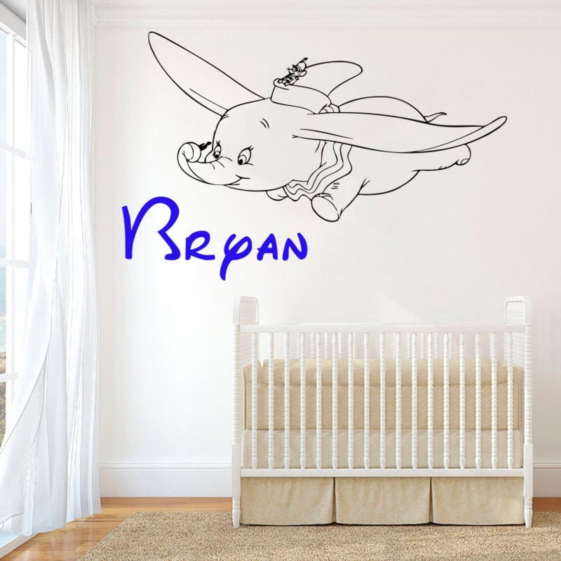 Dumbo Elephant Wall Decal Dumbo Wall Sticker Nursery Wall - Etsy