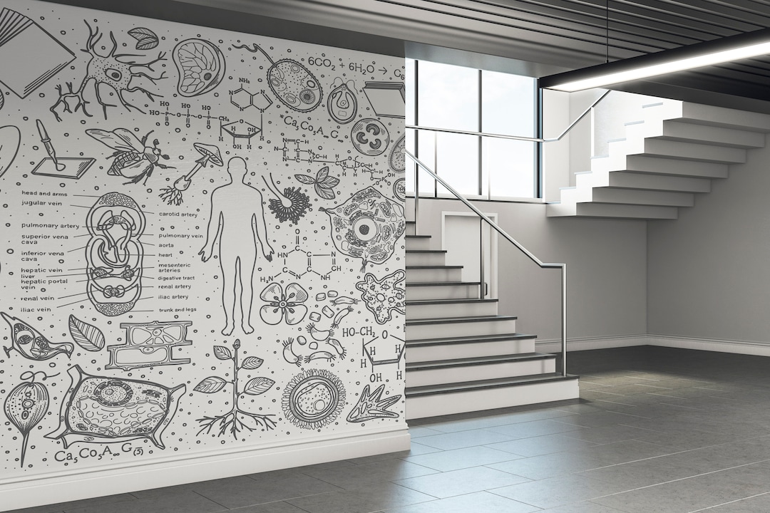 Biology Wallpaper Mural: Peel and Stick Science Wall Graphics PW561 - Etsy