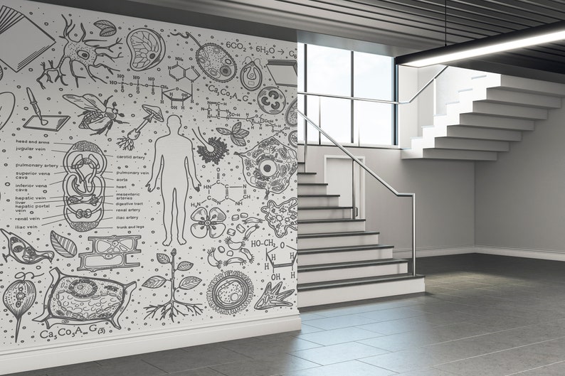 Biology Wallpaper Mural: Peel and Stick Science Wall Graphics PW561 - Etsy