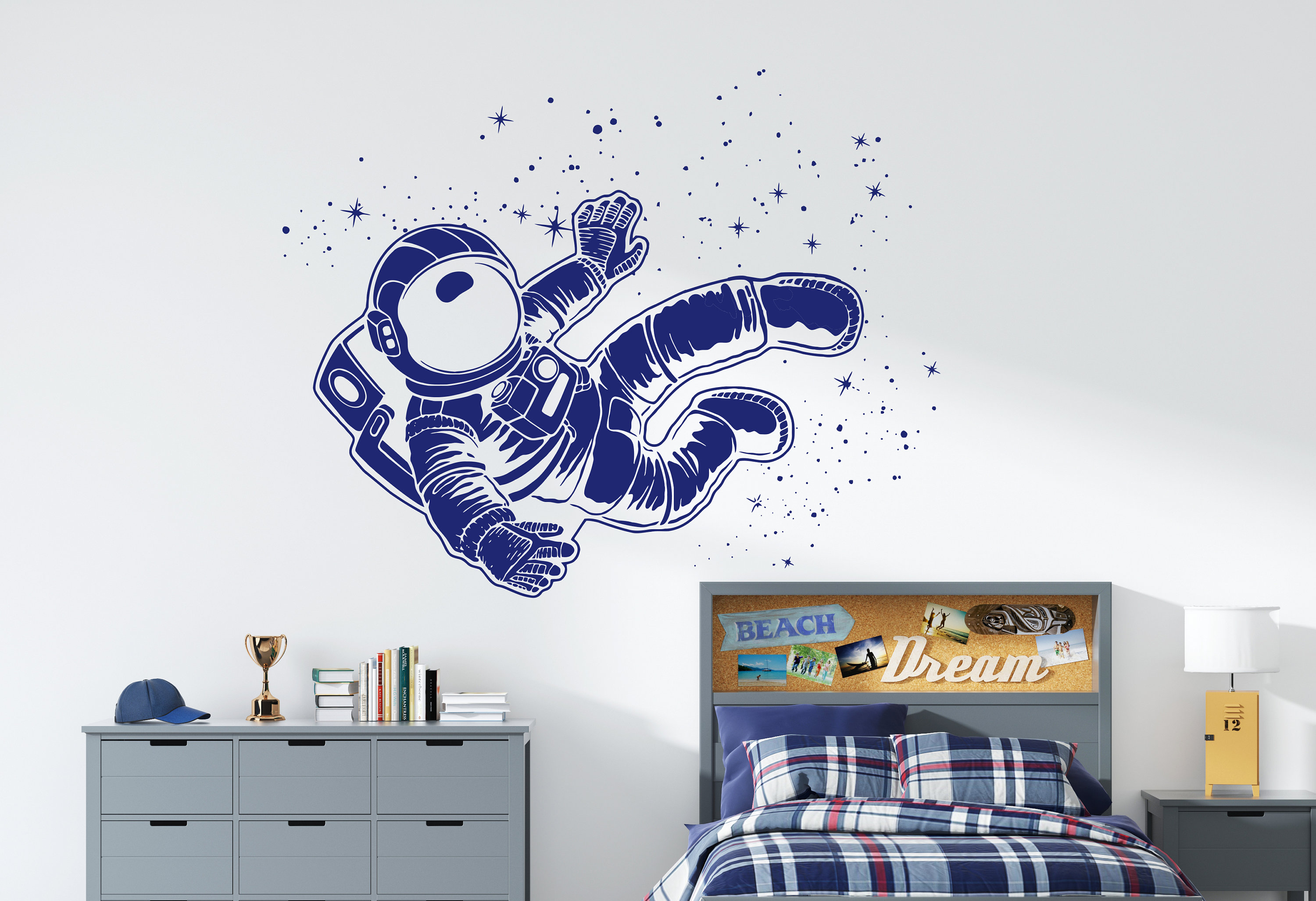 Astronaut Wall Decal Outer Space Wall Decal Custom Name | Etsy