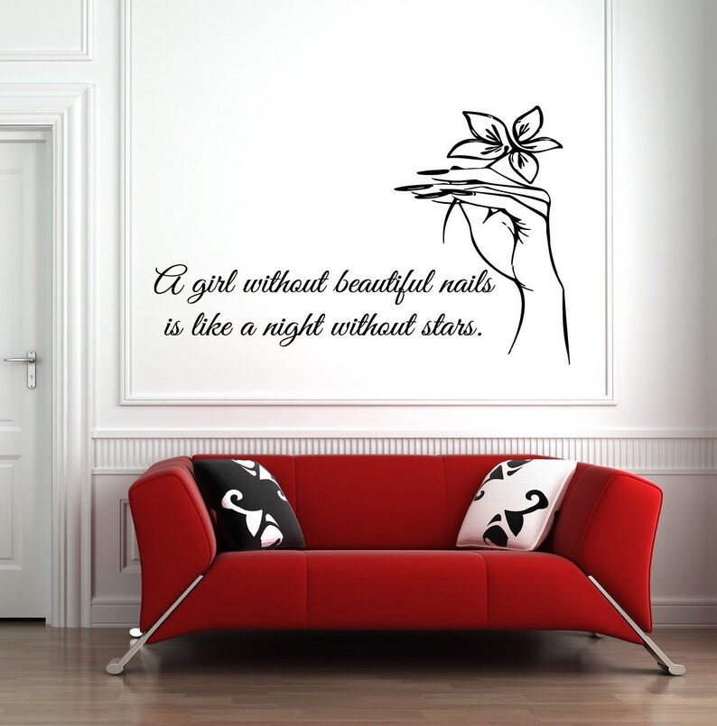 Nail Salon Wall Decal Manicure Pedicure Window Sticker Nail - Etsy