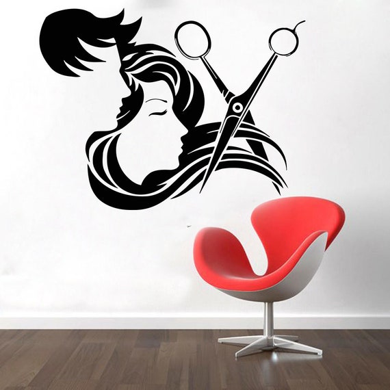 Hair Salon Wall Window Decal Sticker Hair Stylist Hair Tools - Etsy Canada