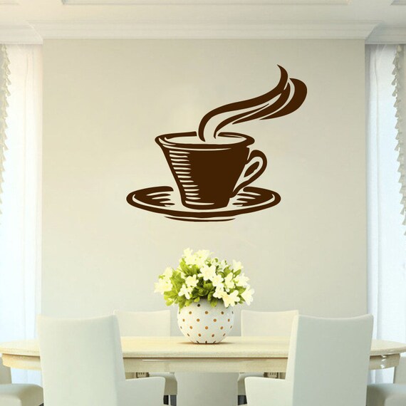 Coffee Wall Decal Coffee Beans Wall Sticker Coffee Wall - Etsy
