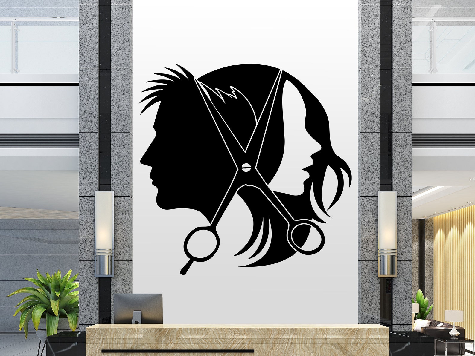 Hair Salon Wall Window Decal Sticker Hair Stylist Hair Tools | Etsy
