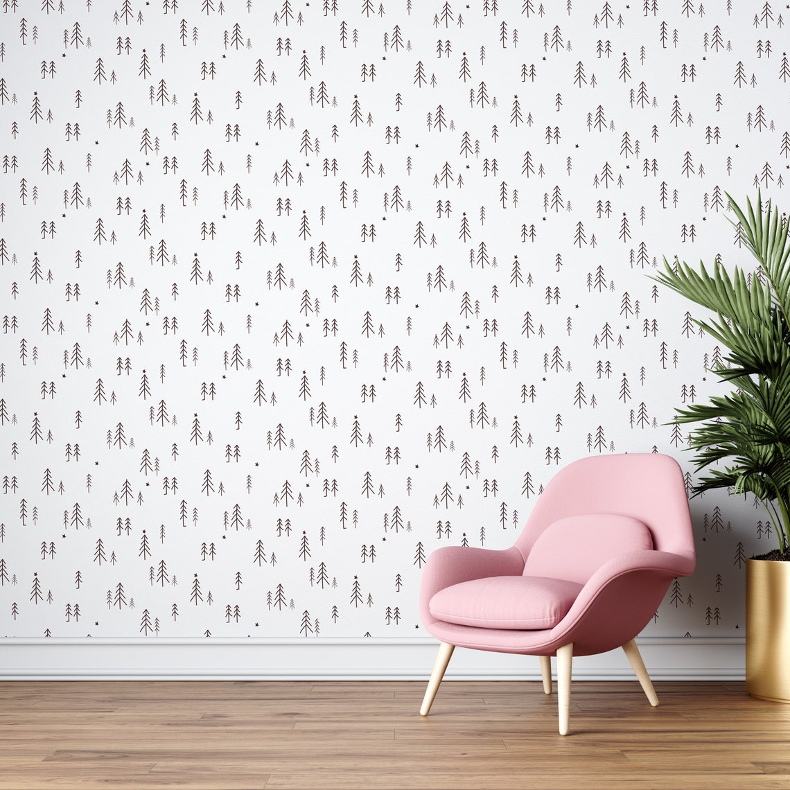 Pine Trees Peel and Stick Wallpaper Forest Self Adhesive - Etsy